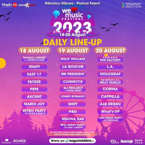 Cum arată daily line-up-ul pentru a doua ediție We Love Music Festival