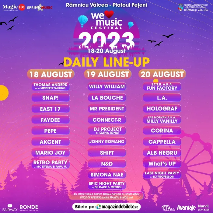 Cum arată daily line-up-ul pentru a doua ediție We Love Music Festival