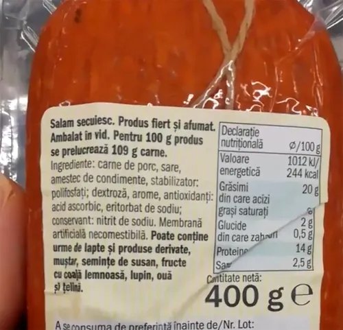 Ce conține, de fapt, salamul Pikok vândut de LIDL România cu eticheta ...