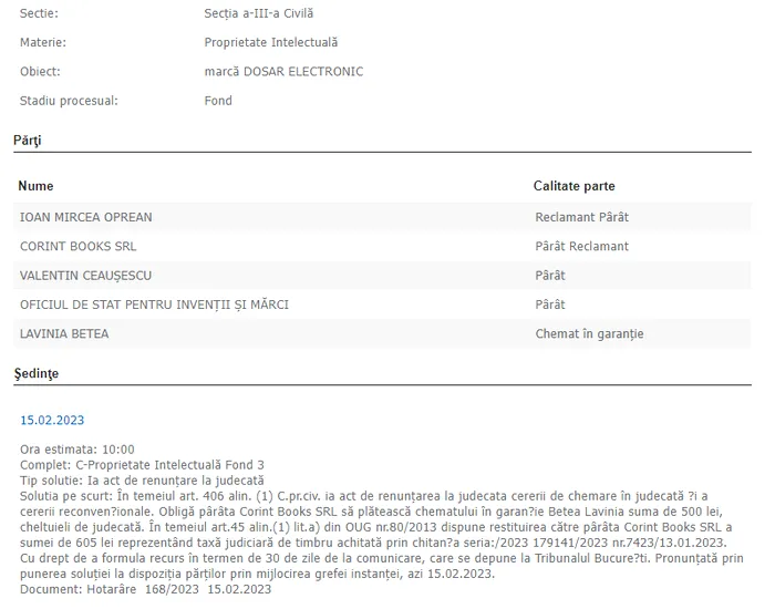 Dezvăluirea lui Valentin Ceaușescu în fața judecătorilor