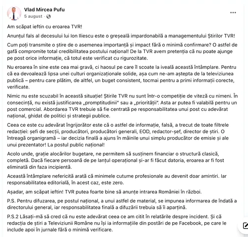 Numire politică la TVR. Vlad Pufu, fost senator PNL, în cărți pentru ...